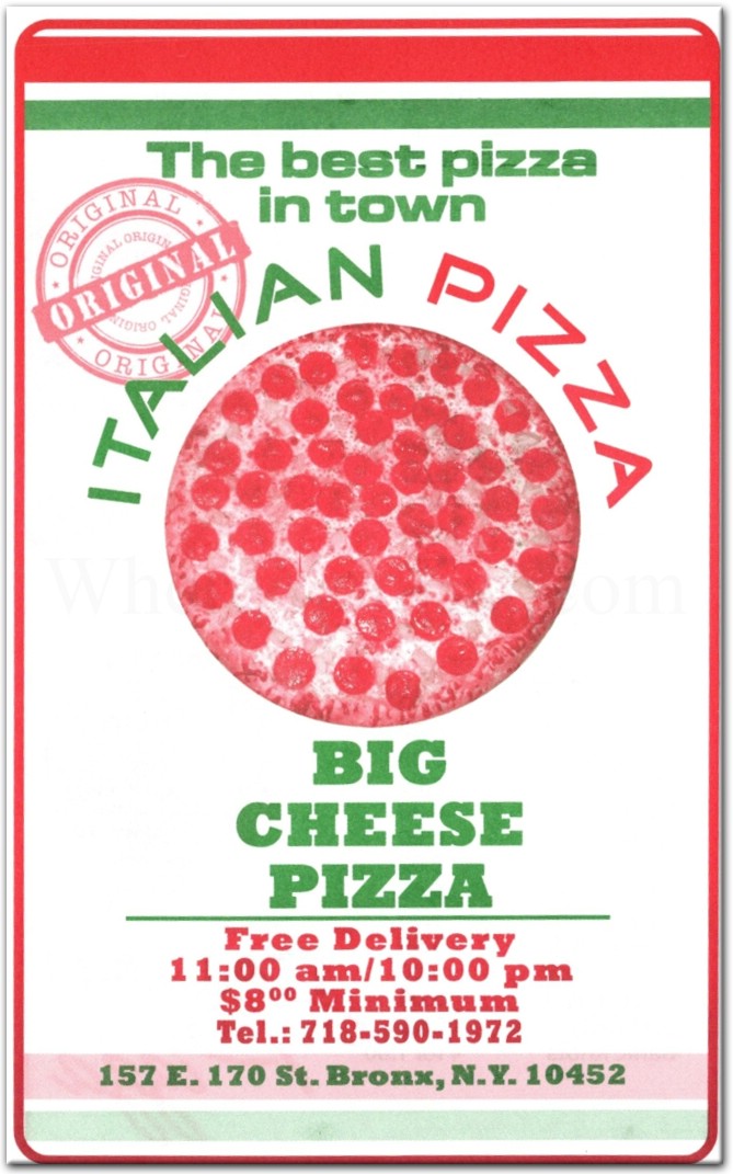 Big Cheese Pizza Restaurant in The Bronx / Official Menus & Photos