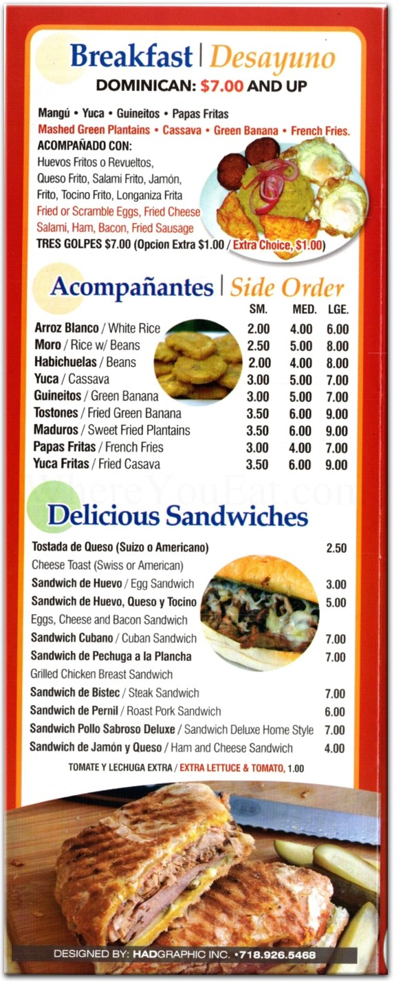 Lechonera Pollo Sabroso Restaurant in The Bronx / Menus & Photos