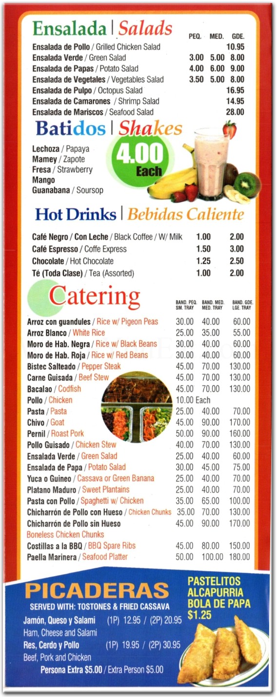 Lechonera Pollo Sabroso Restaurant in The Bronx / Menus & Photos