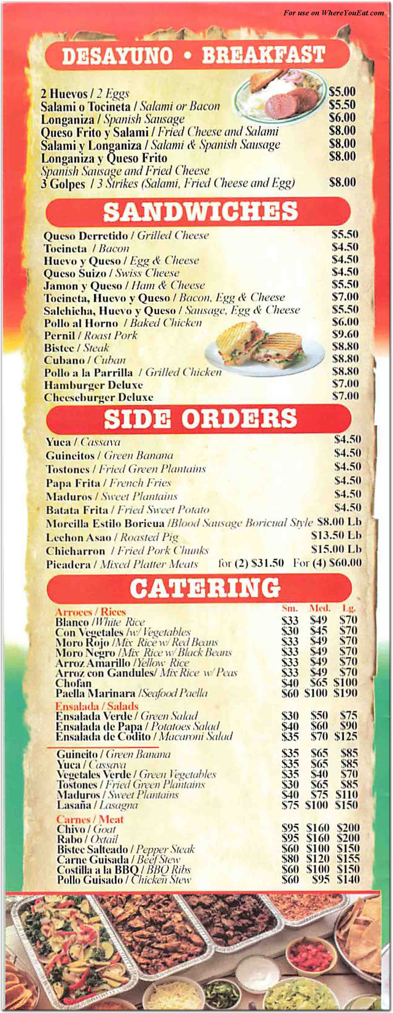 Caridad Restaurant in The Bronx / Menus & Photos