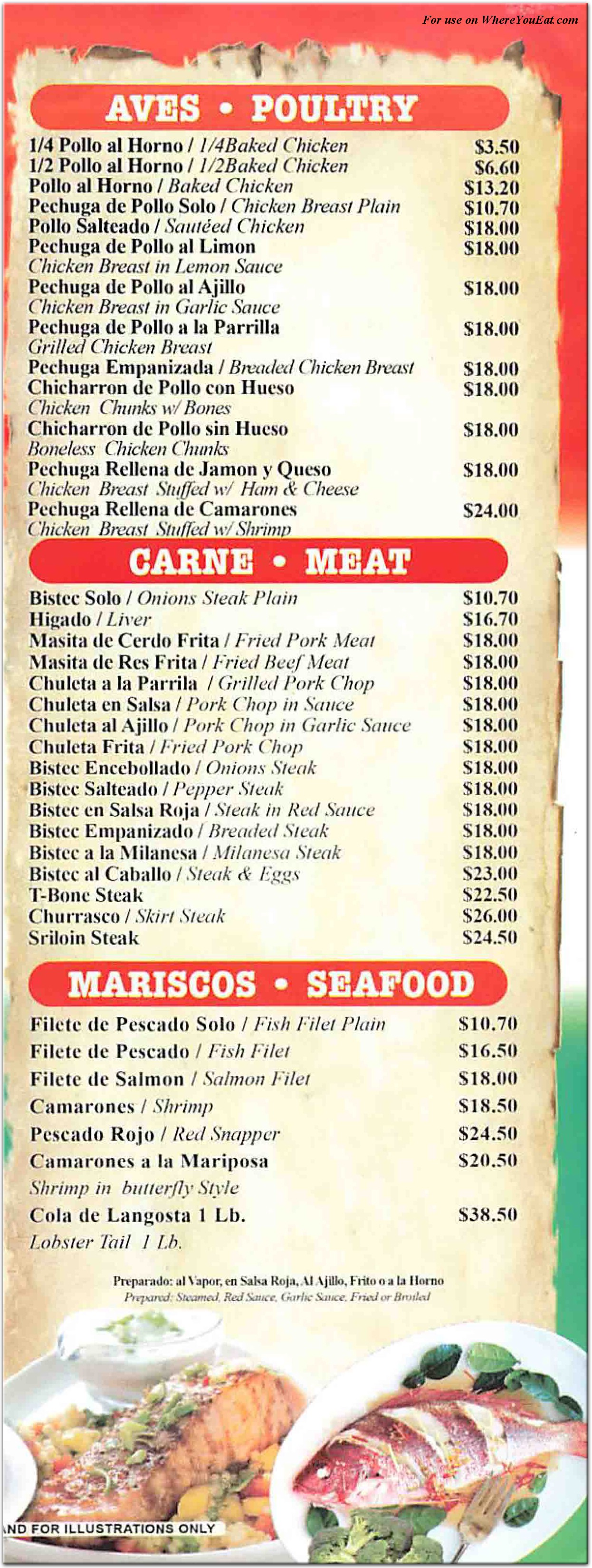 Caridad Restaurant in The Bronx / Menus & Photos