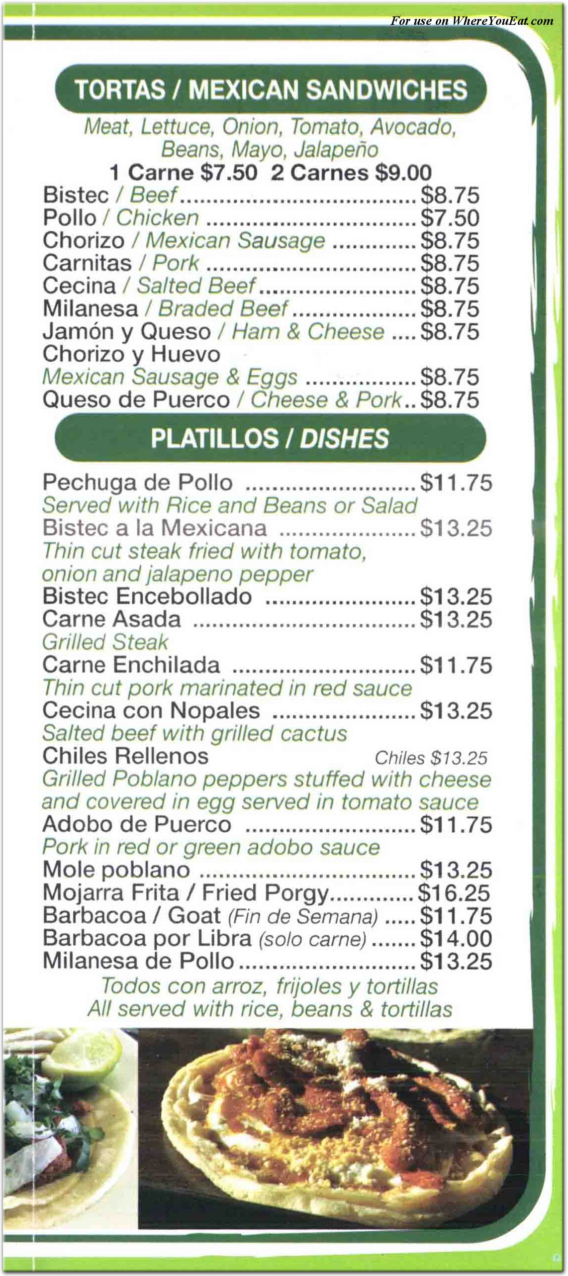 El Rinconcito Restaurant in The Bronx / Menus & Photos