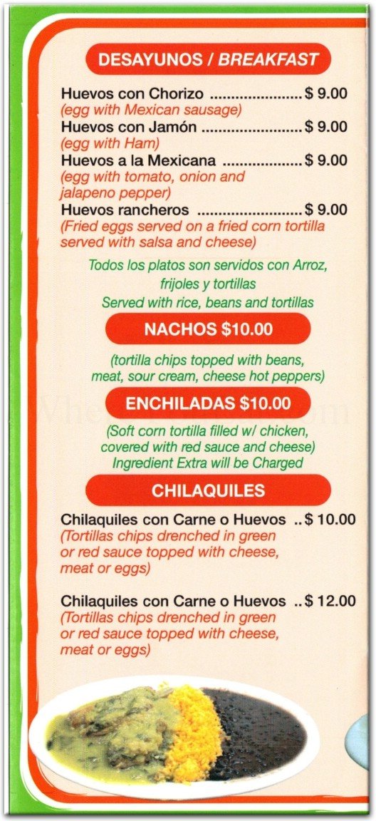 El Rinconcito Restaurant in The Bronx / Official Menus & Photos