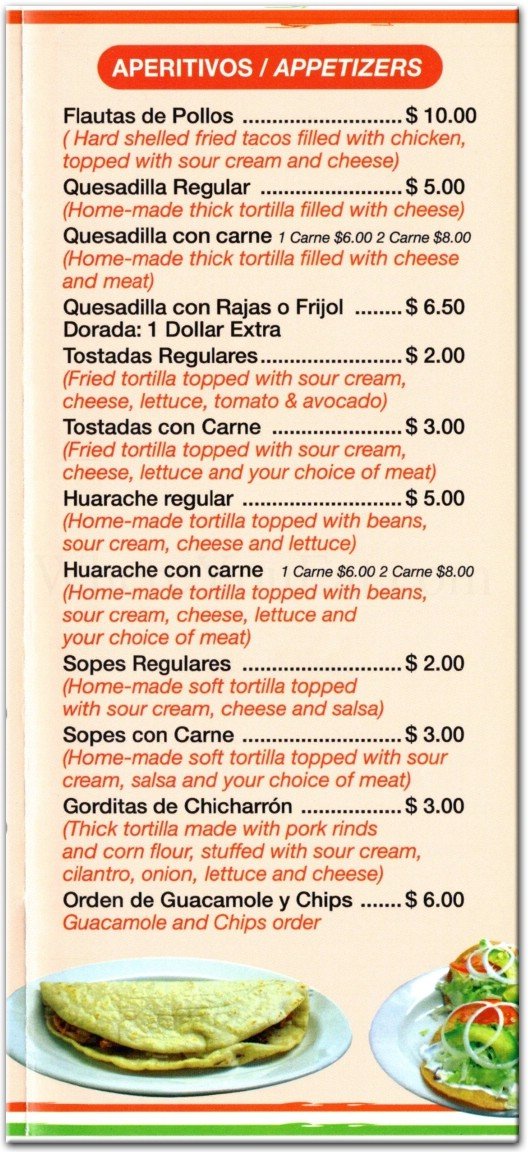 El Rinconcito Restaurant in The Bronx / Official Menus & Photos