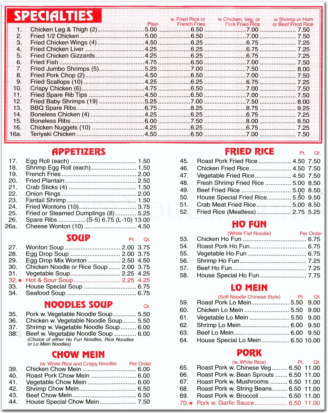 Chung Ching Restaurant in The Bronx / Official Menus & Photos