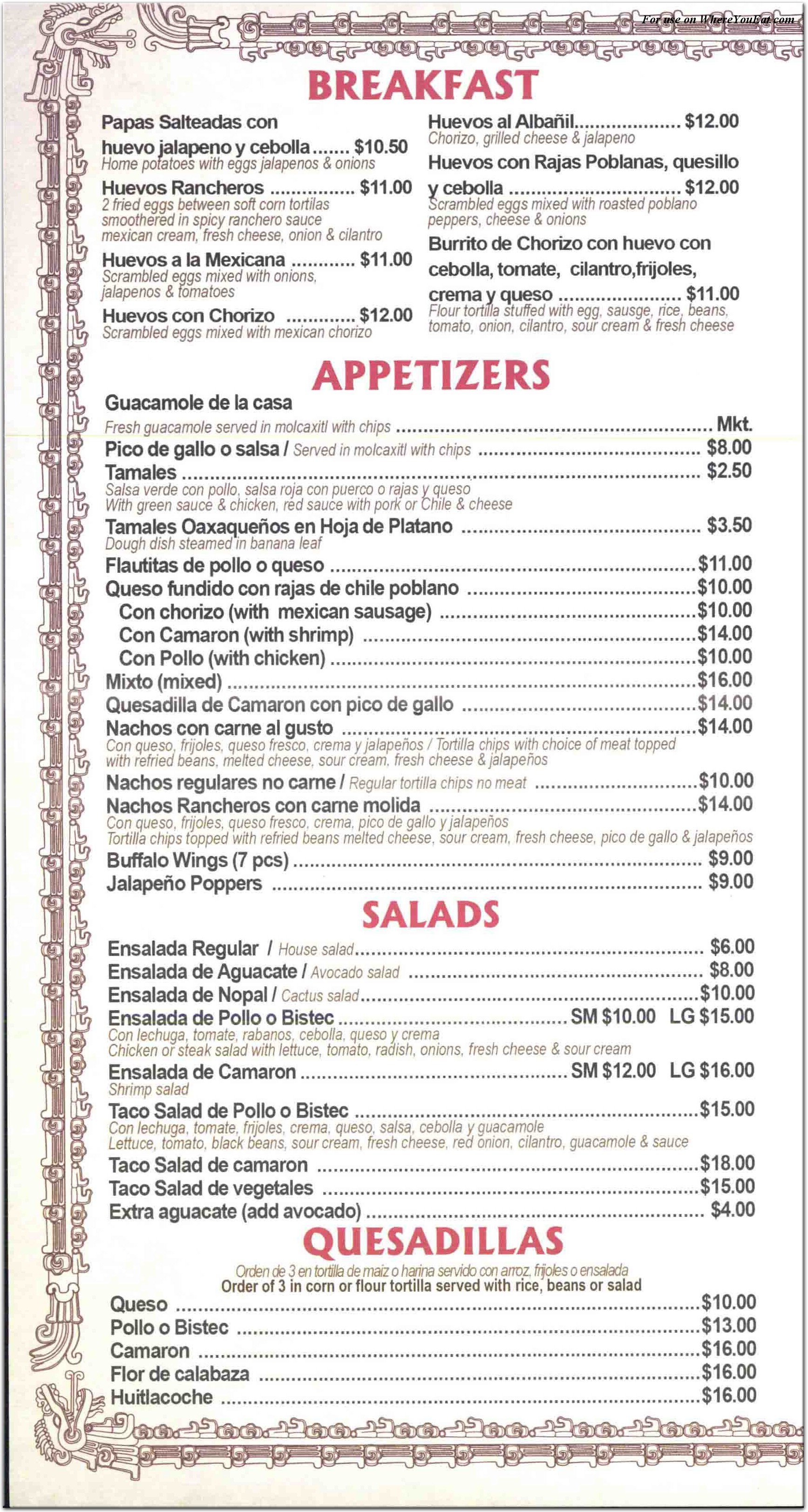 Estrellita Poblana 4 Restaurant in The Bronx / Menus & Photos