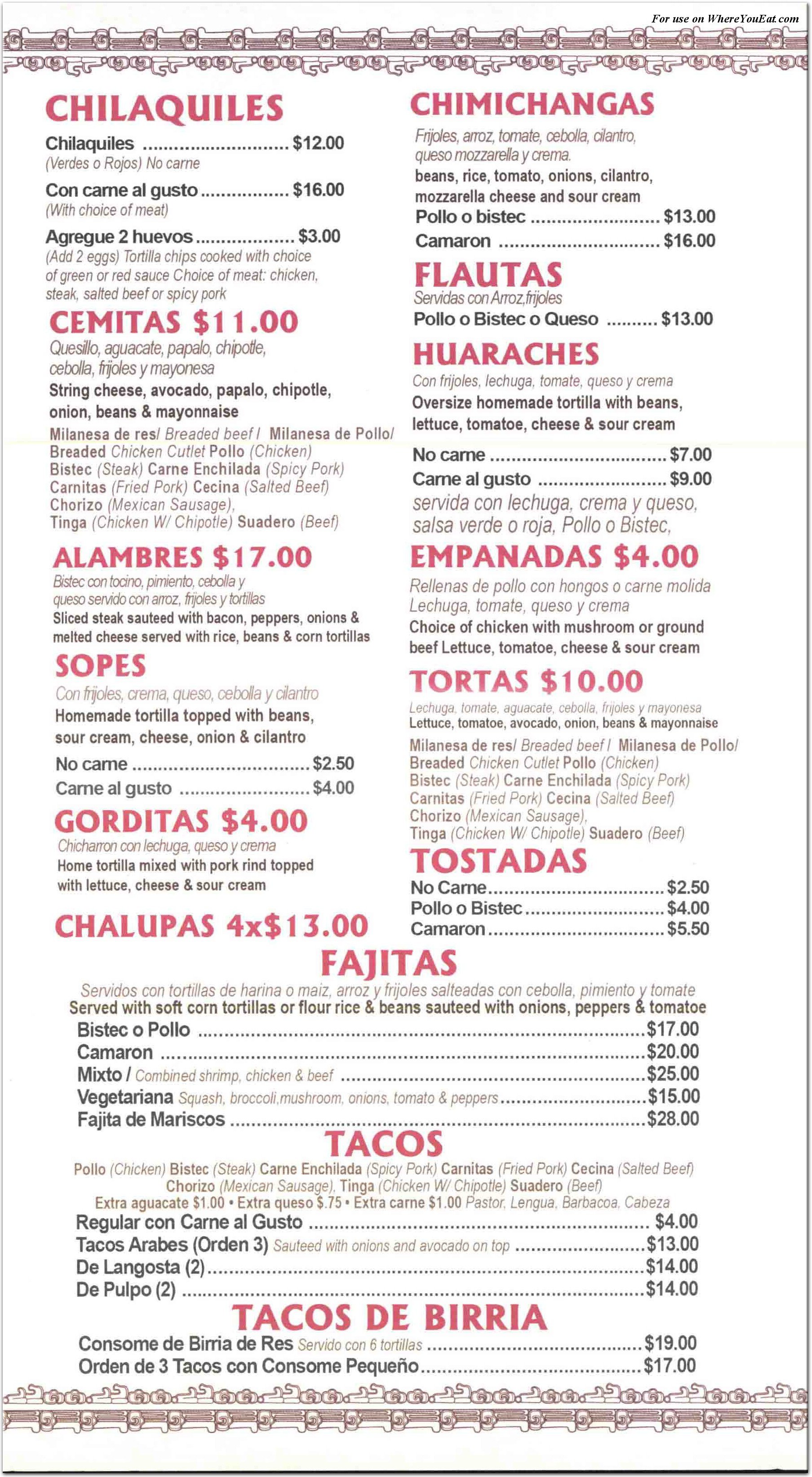 Estrellita Poblana 4 Restaurant in The Bronx / Menus & Photos