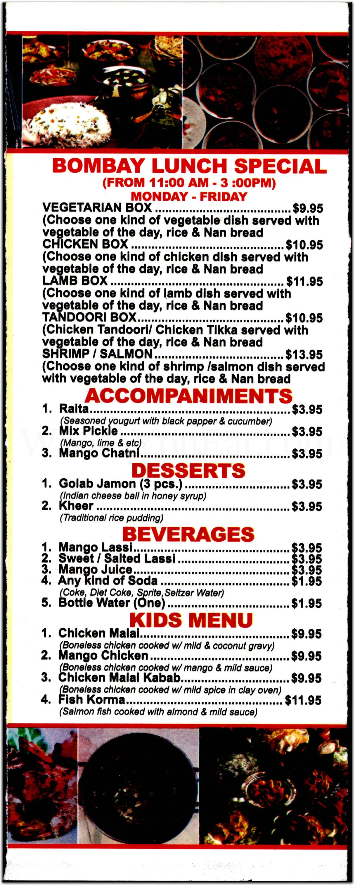 Bombay Kabab Restaurant in Brooklyn / Official Menus & Photos