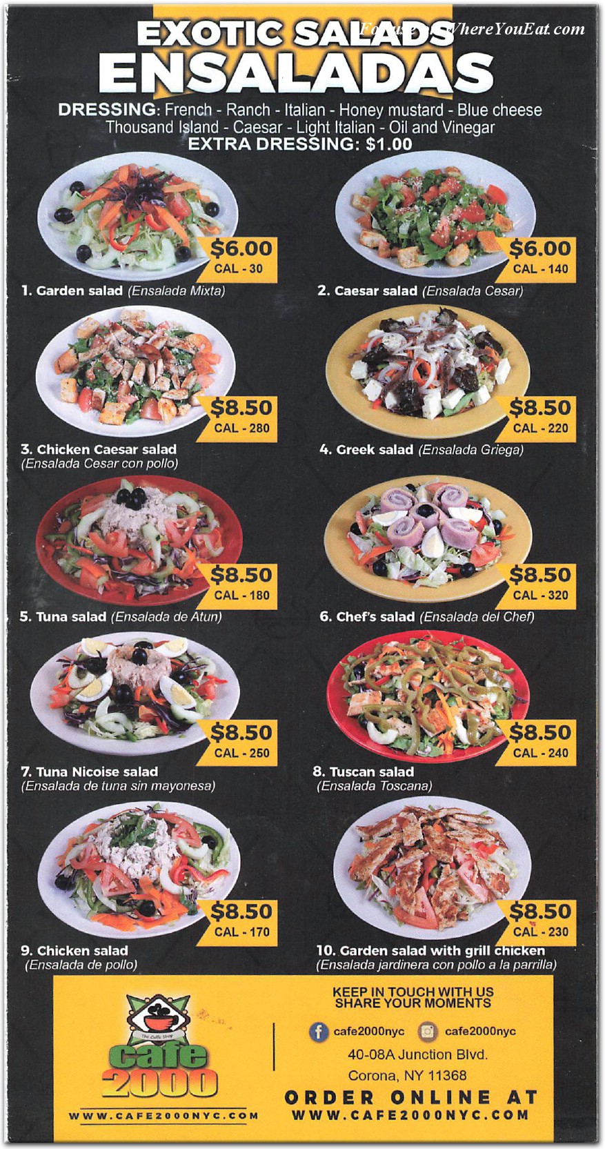 Cafe 2000 Restaurant in Queens / Menus & Photos