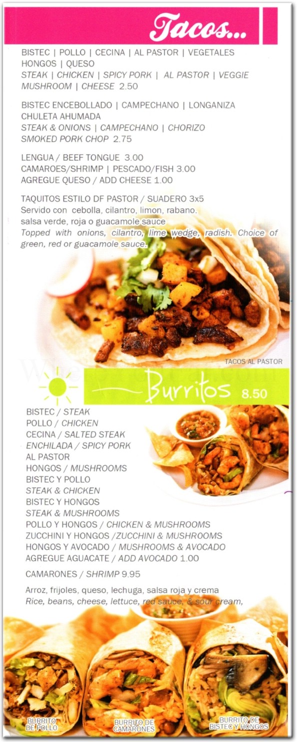 Homemade Taqueria Restaurant in Queens / Official Menus & Photos