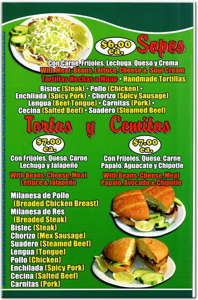 Las Chatas Restaurant in The Bronx / Official Menus & Photos