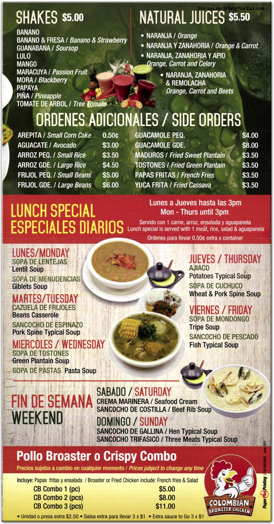 Cafetales Restaurant in Queens / Official Menus & Photos