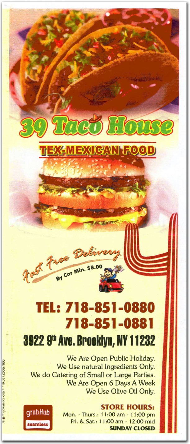 39 Taco House Restaurant in Brooklyn / Menus & Photos