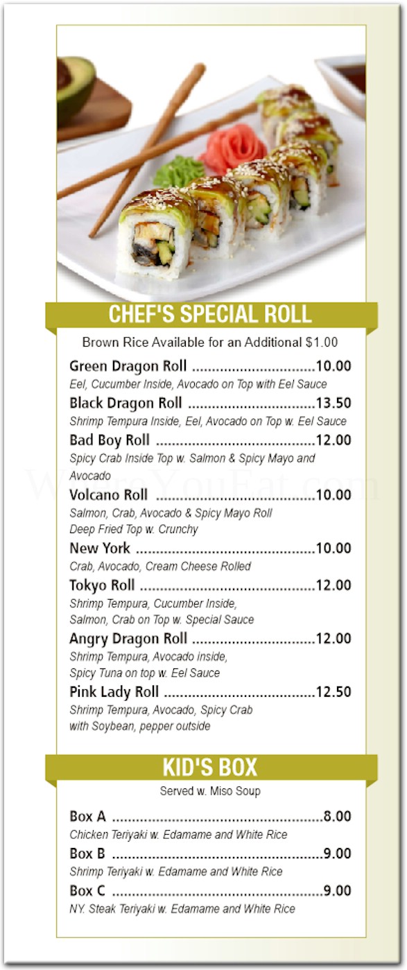 Mizumi Restaurant in Staten Island / Official Menus & Photos