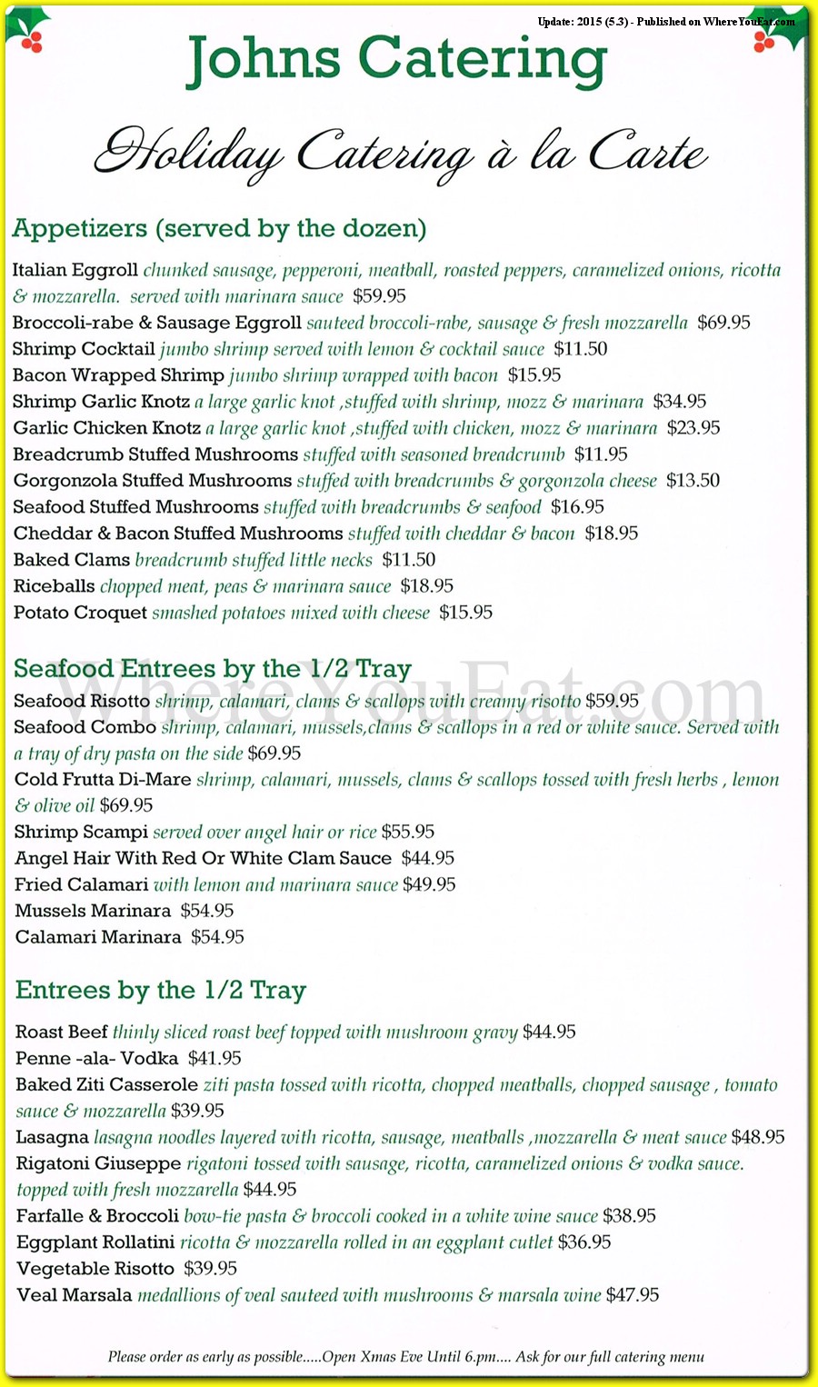 John's Catering Restaurant in Staten Island / Menus & Photos