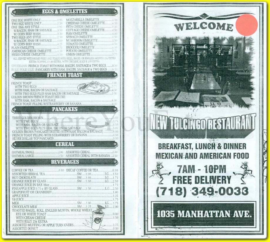 New Tulcingo Restaurant in Brooklyn / Menus & Photos