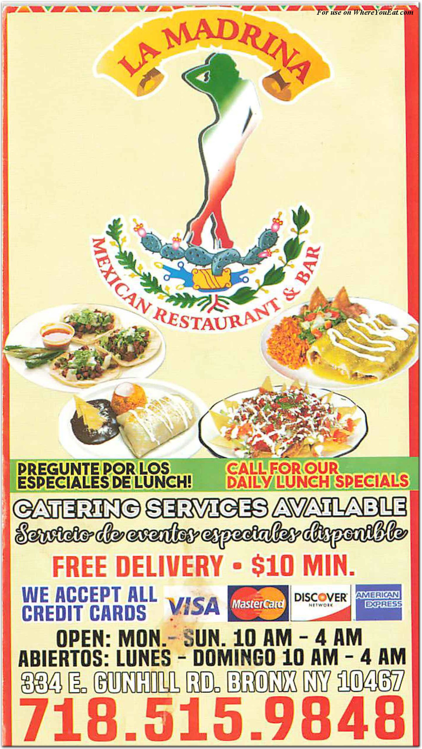 La Madrina Restaurant in The Bronx / Menus & Photos