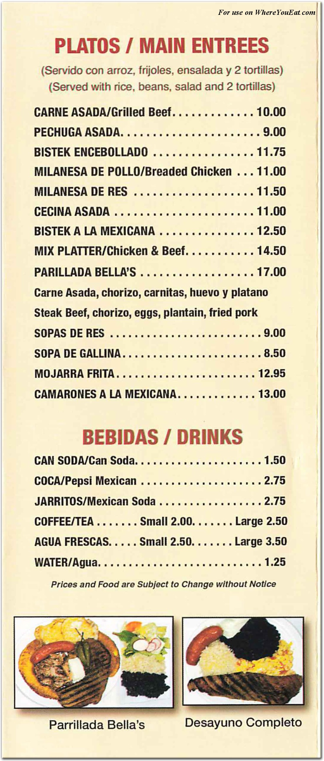 Bella's Place Restaurant in Queens / Menus & Photos