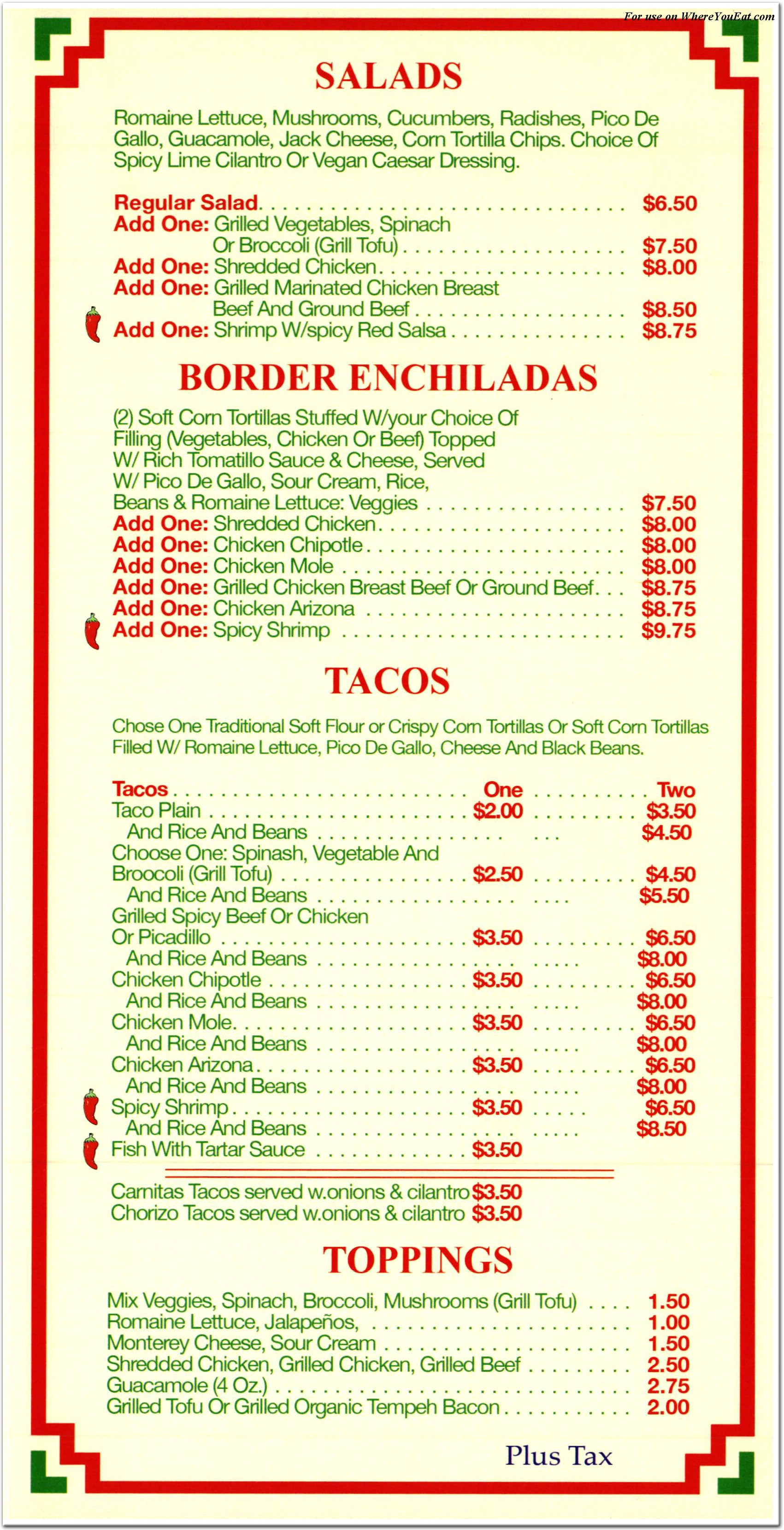 BORDER BURRITO Restaurant in Brooklyn / Menus & Photos