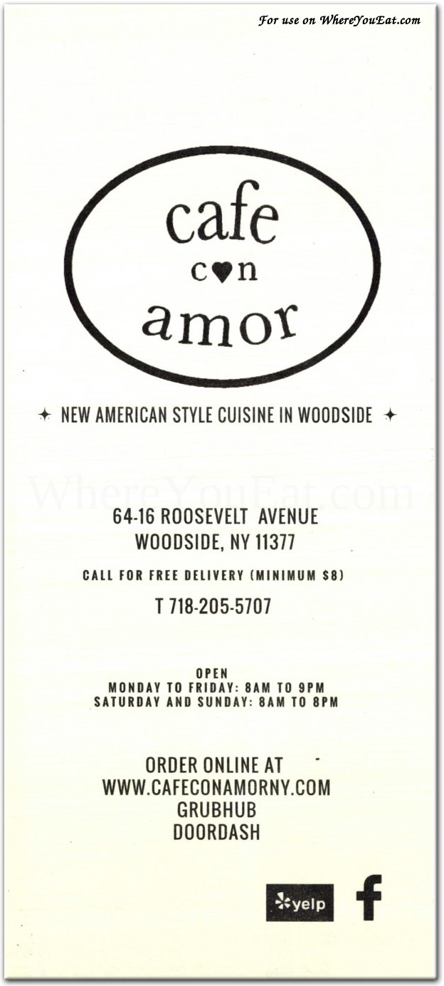 Cafe Con amor Restaurant in Woodsibe / Menus & Photos