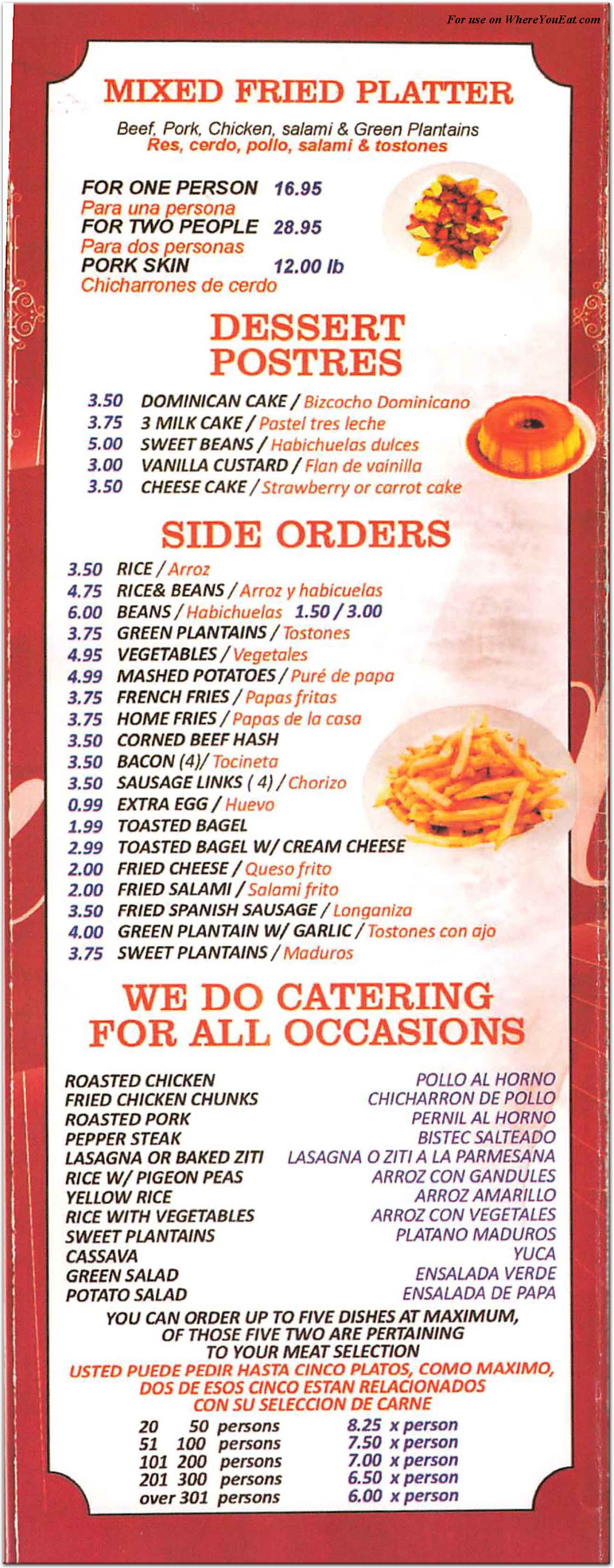 Caridad Restaurant Restaurant in Queens / Official Menus & Photos