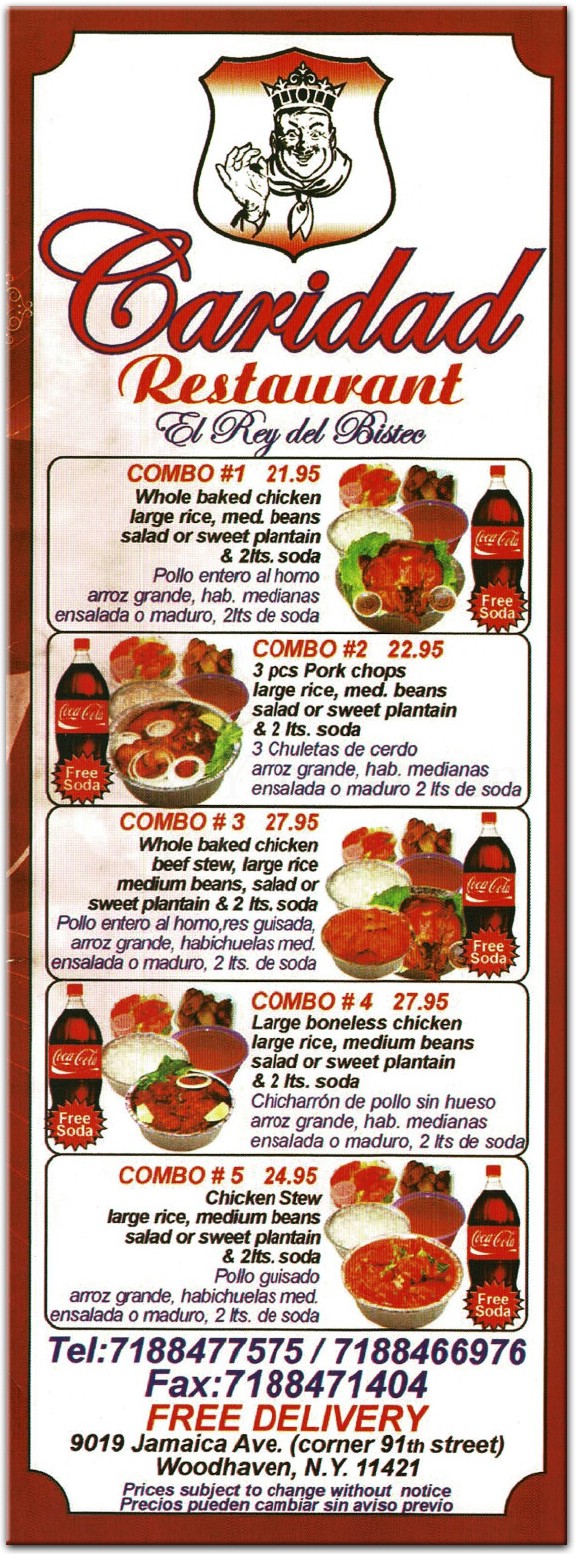 Caridad Restaurant Restaurant in Queens / Official Menus & Photos