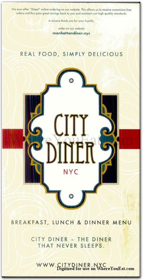 City Diner Restaurant in NY 10024 / Menus & Photos