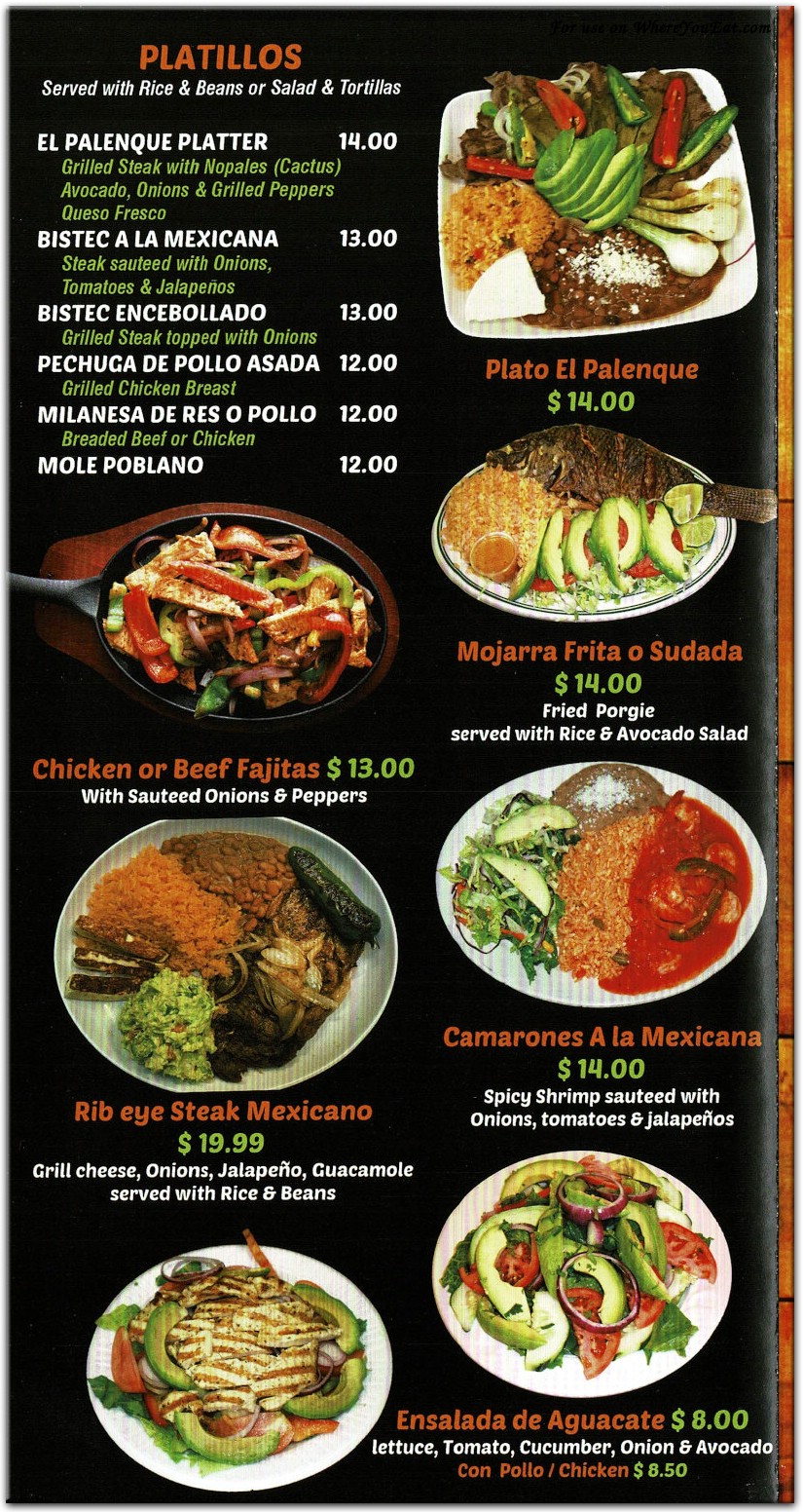 El Palenque Restaurant in Brooklyn / Official Menus & Photos