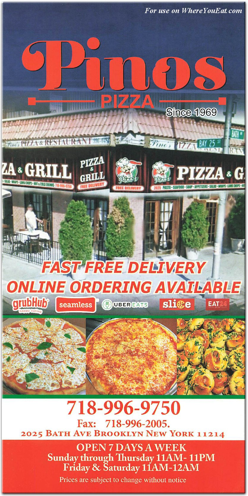 Pinos Pizza Restaurant in Brooklyn / Menus & Photos