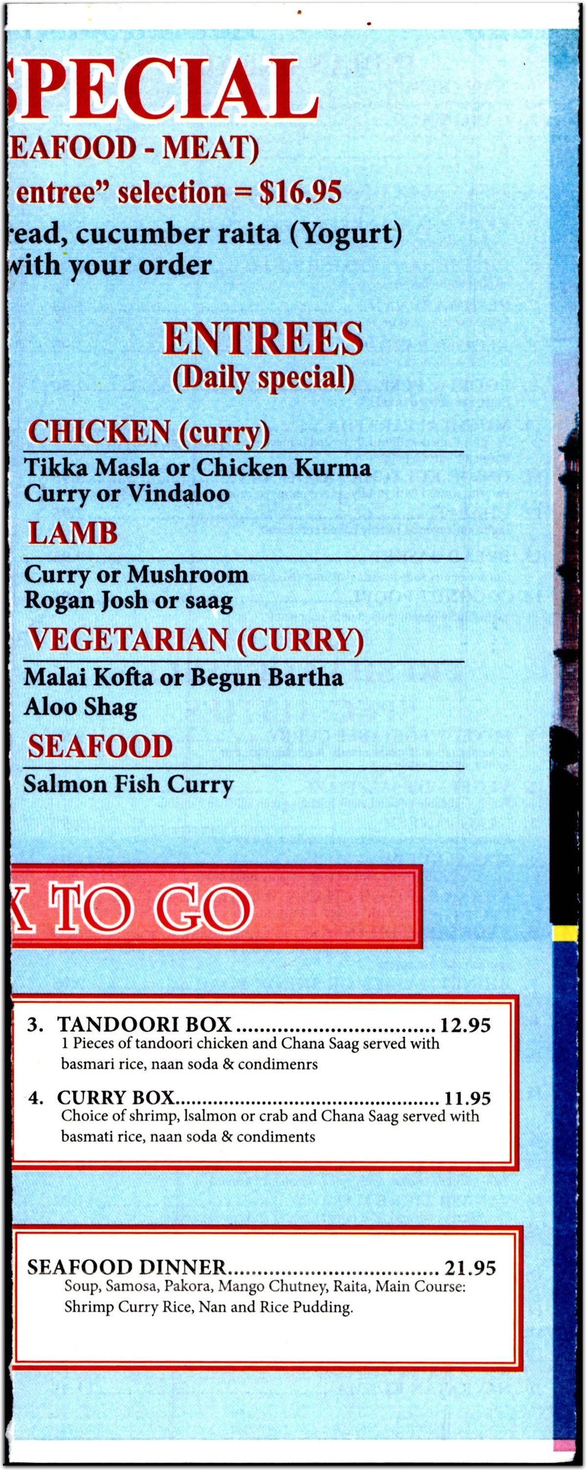 Bombay Masala Restaurant in Brooklyn / Official Menus & Photos