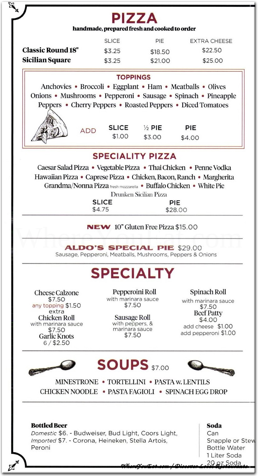 Aldo's Restaurant in Queens / Menus & Photos