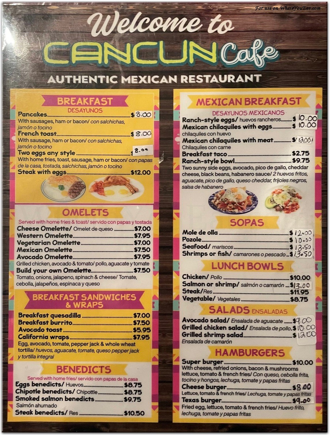 Cancun Cafe Restaurant in Queens / Menus & Photos