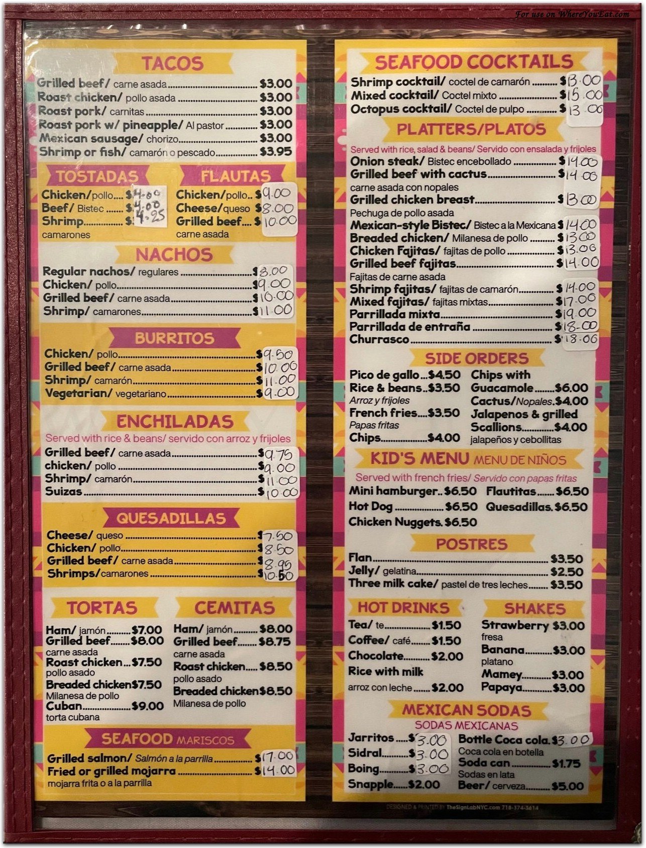 Cancun Cafe Restaurant in Queens / Menus & Photos