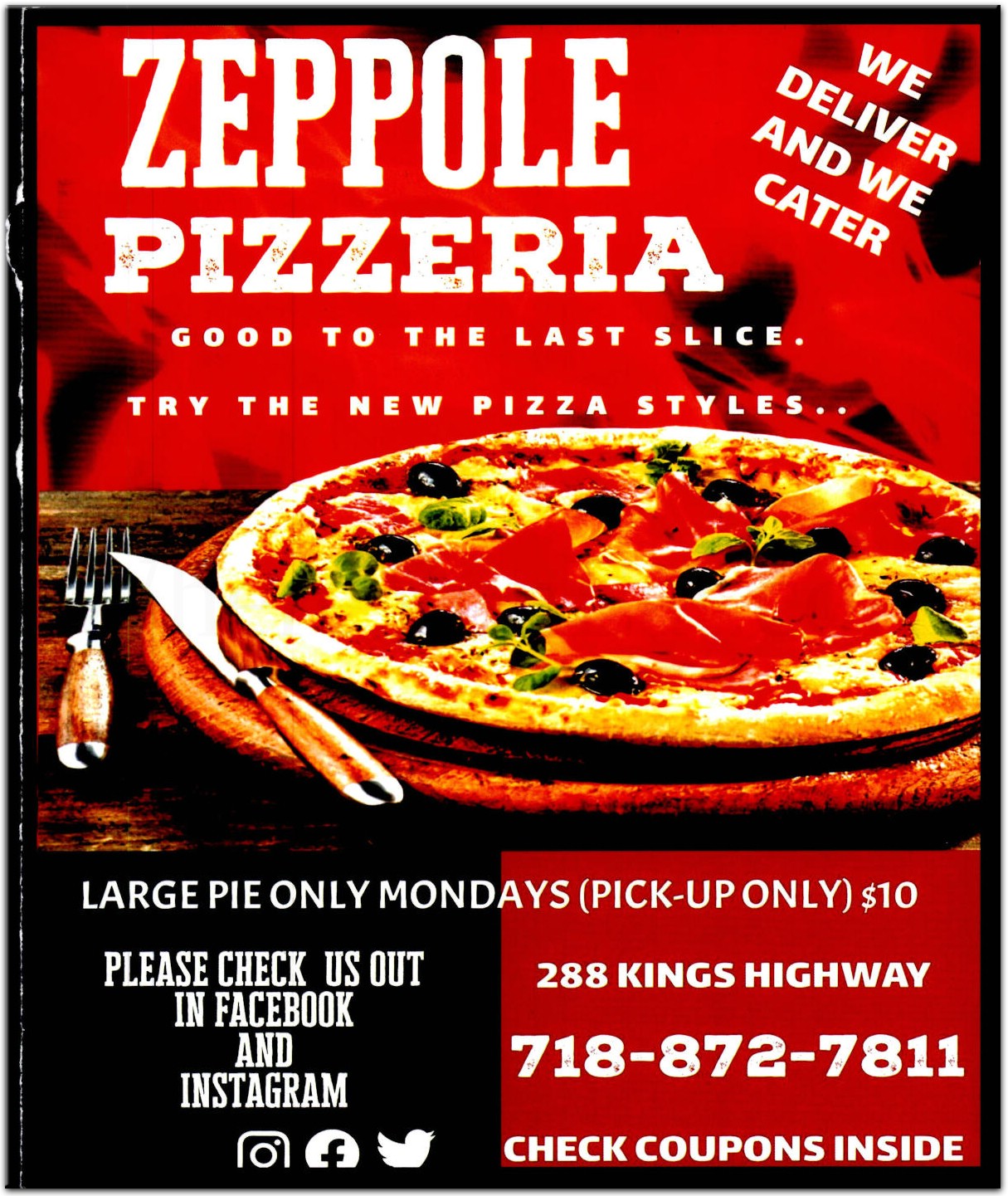 Zeppole Pizzeria Restaurant in Brooklyn / Menus & Photos