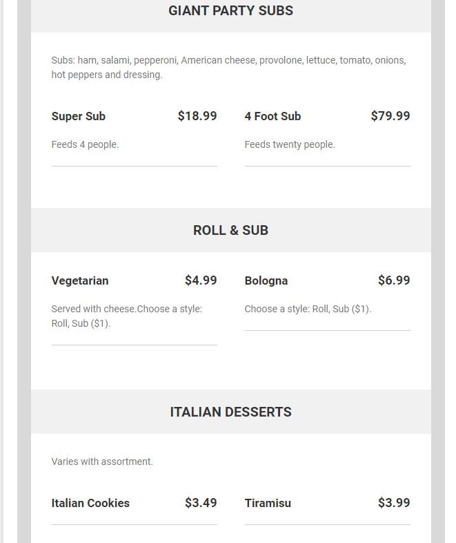 D’aleo Deli Restaurant in St. Augustine / Menus & Photos