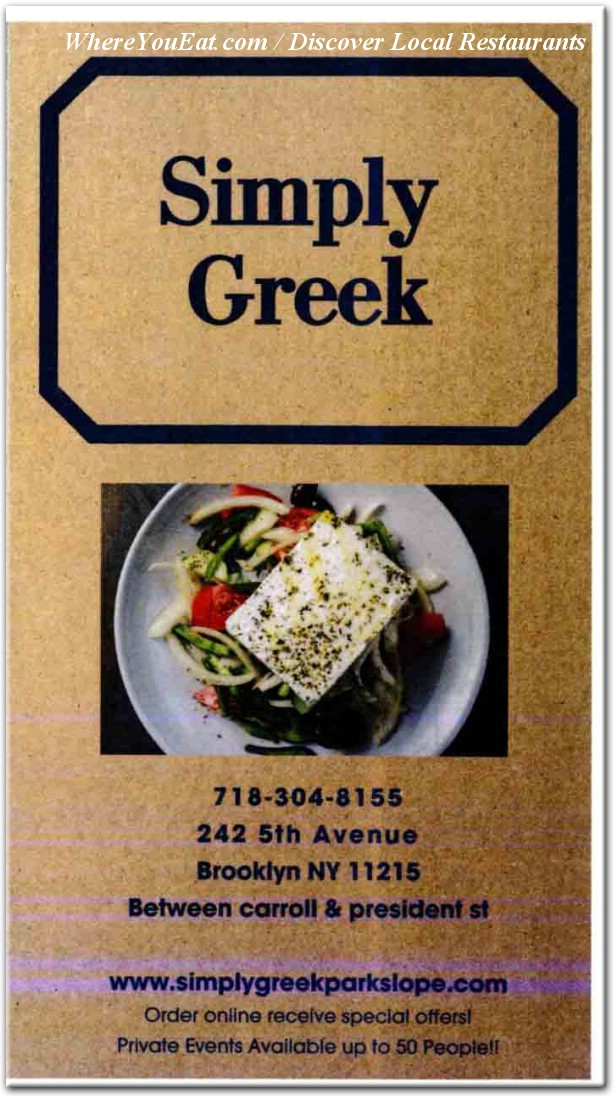Simply Greek Restaurant in Brooklyn / Menus & Photos