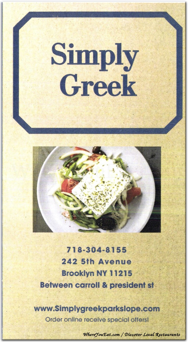 Simply Greek Restaurant in Brooklyn / Menus & Photos