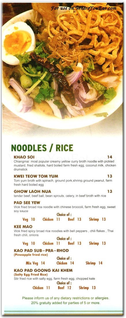 Pad Thai Kitchen Restaurant in Brooklyn / Official Menus & Photos
