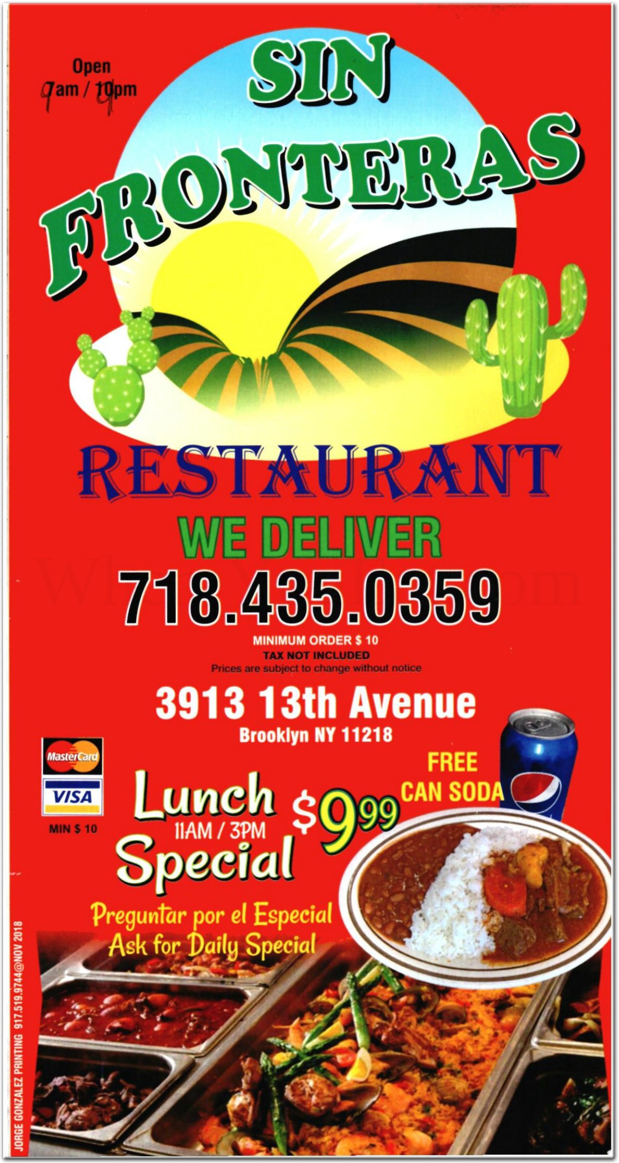 Sin Fronteras Restaurant in Brooklyn / Official Menus & Photos