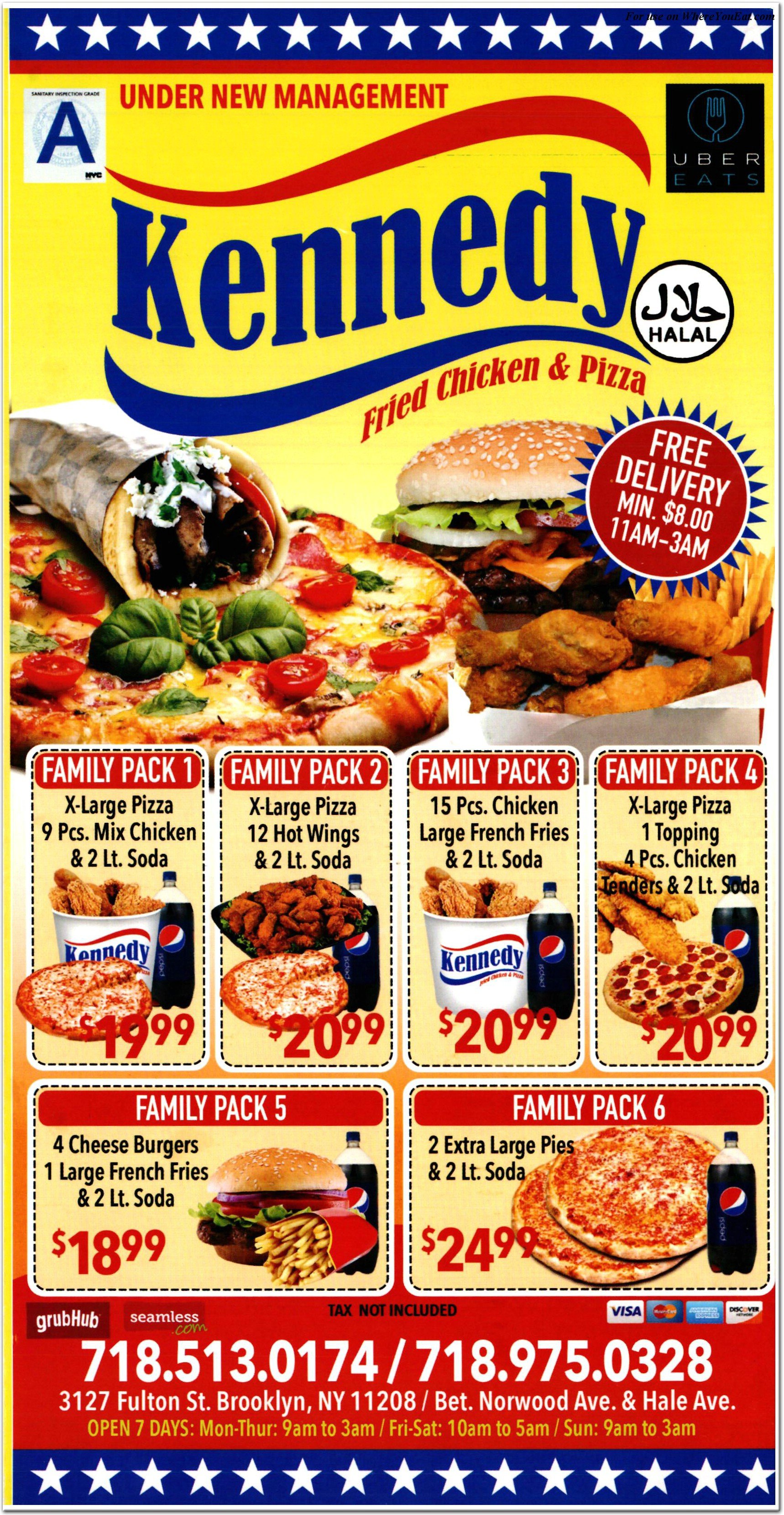 Kennedy Fried Chicken & Pizza Restaurant in Brooklyn / Official Menus ...