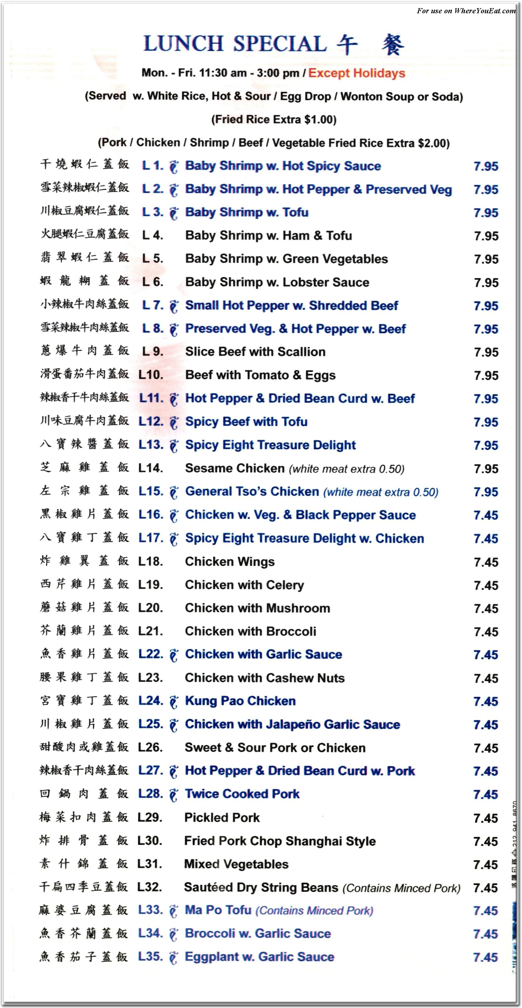 Liu's Shanghai Restaurant in Brooklyn / Menus & Photos