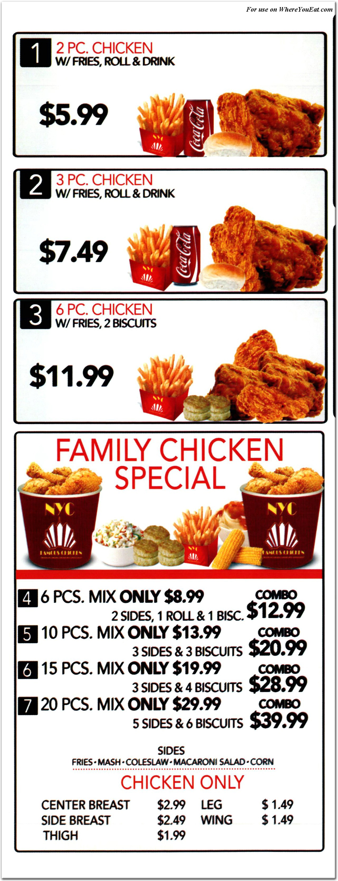 NYC Famous Chicken Restaurant in Brooklyn / Menus & Photos