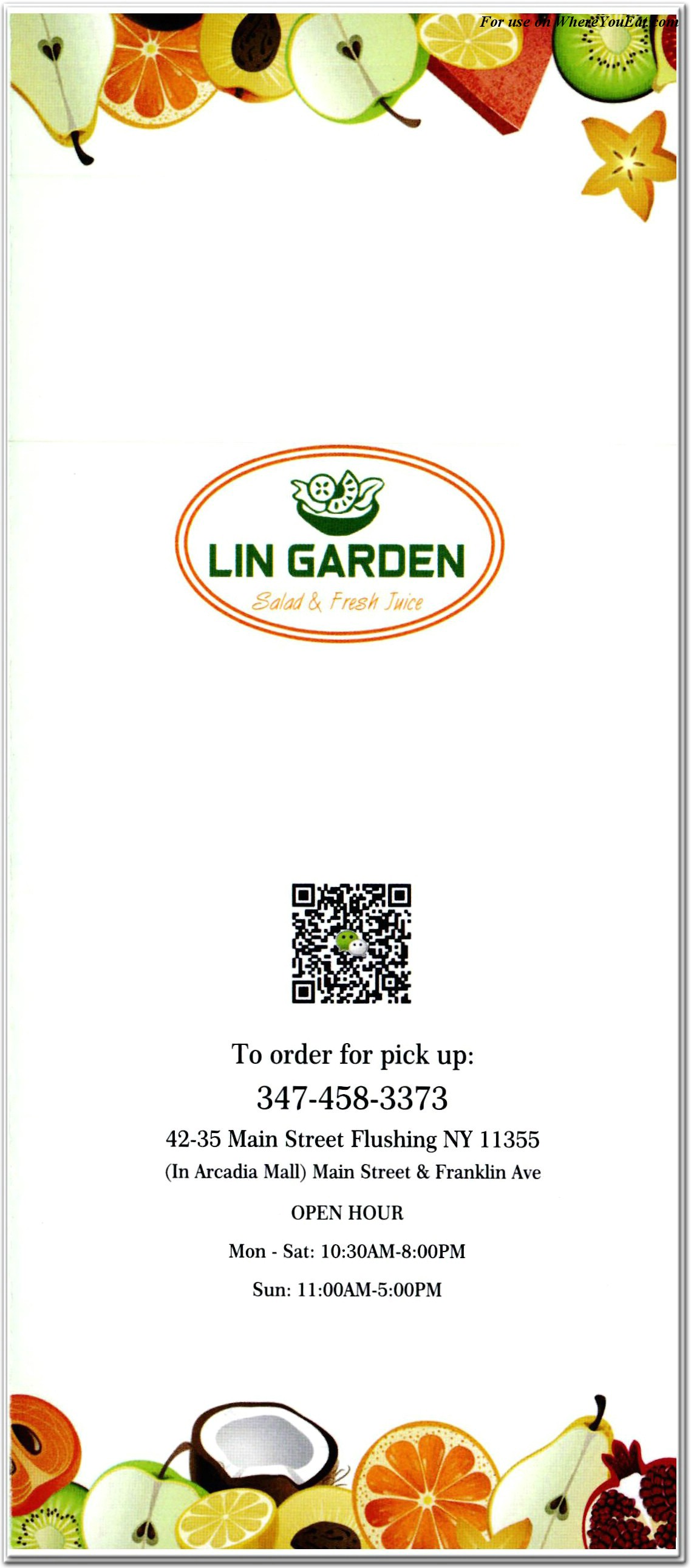 Lin Garden Restaurant in Queens / Official Menus & Photos