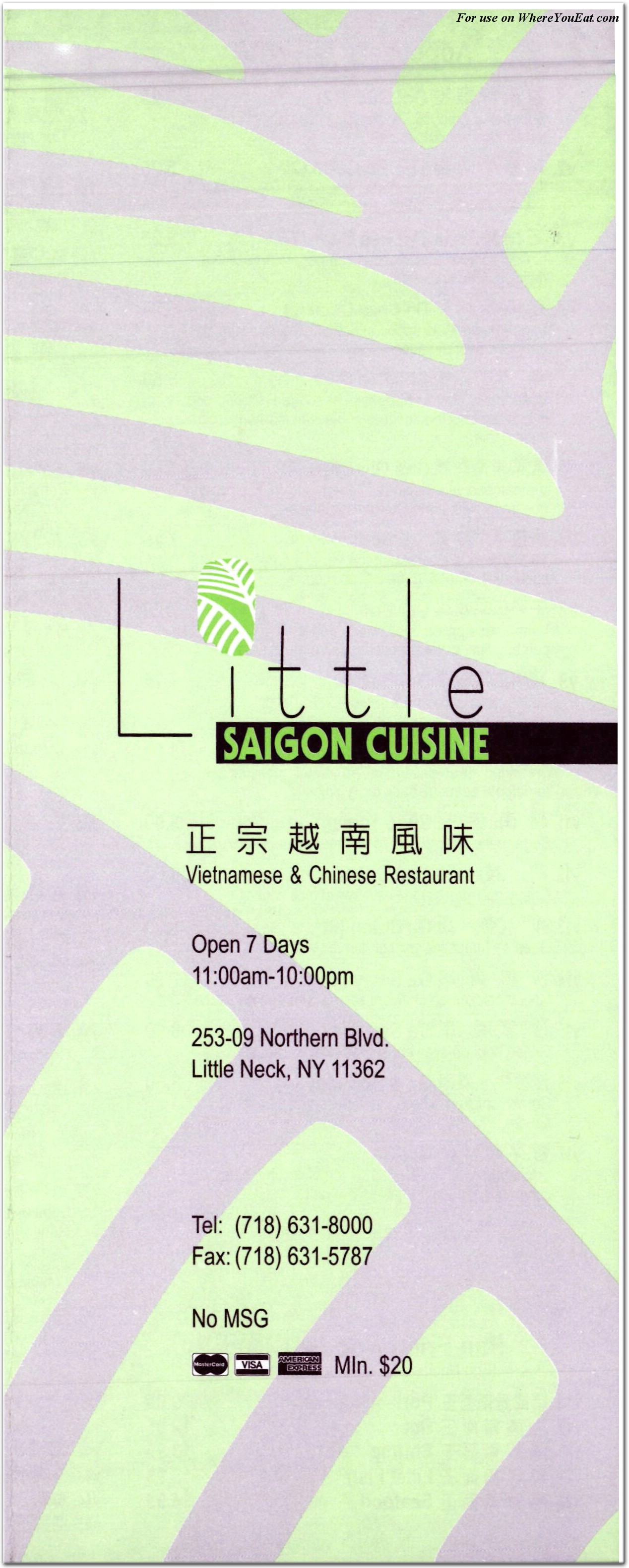 Little Saigon Cuisine Restaurant in Queens / Menus & Photos