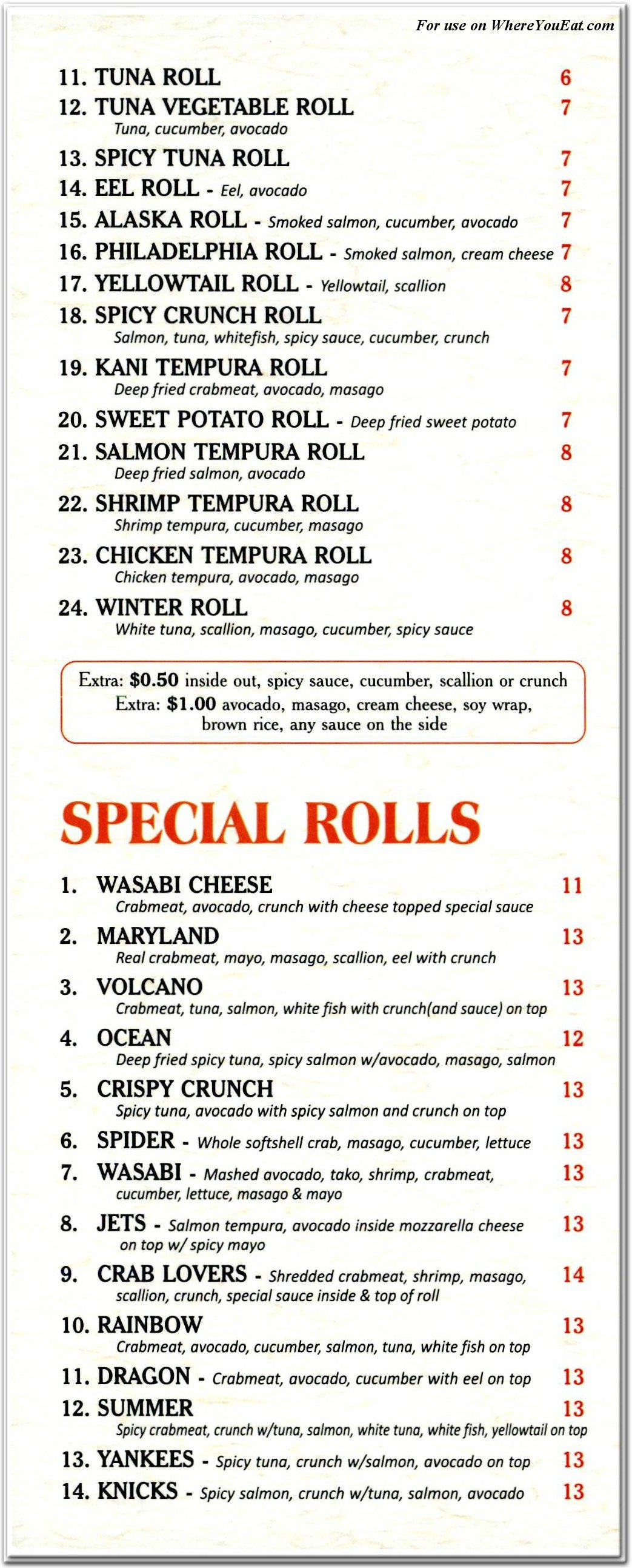 Mr. Wasabi Restaurant in Queens / Official Menus & Photos