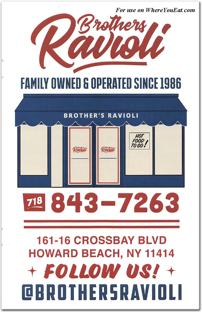 Brothers Ravioli Restaurant in Queens / Menus & Photos