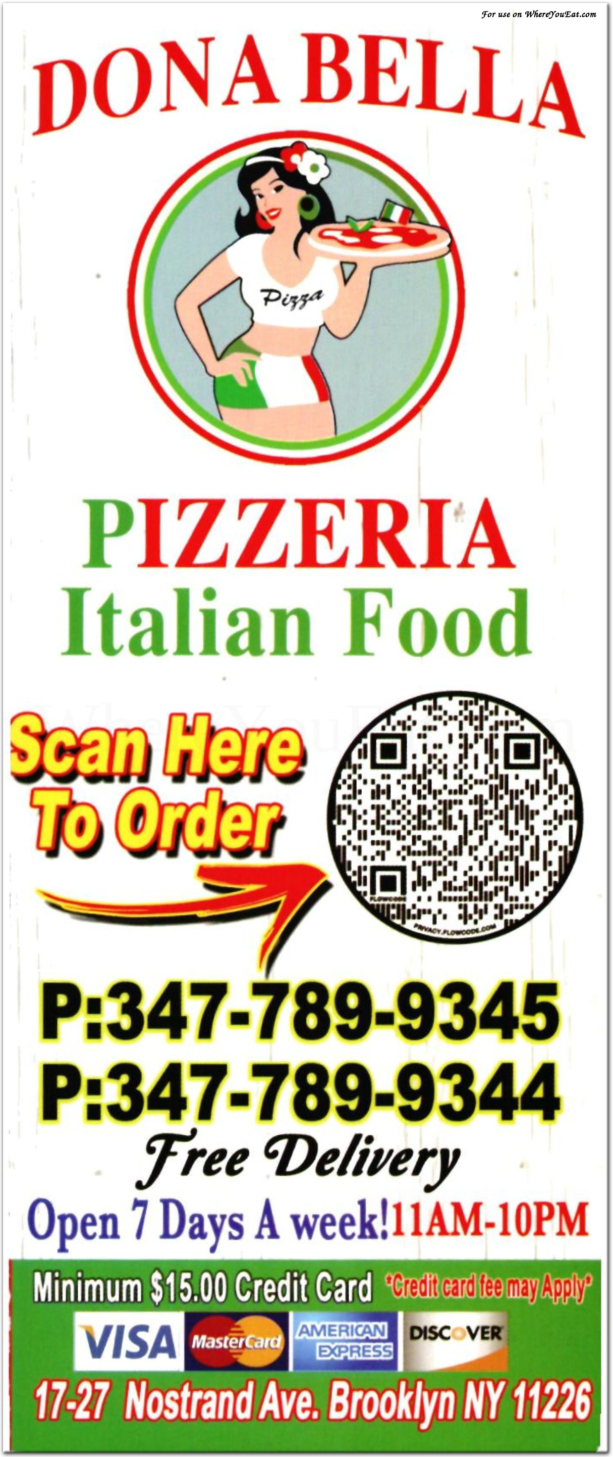 Dona Bella Pizzeria Restaurant in Brooklyn / Menus & Photos