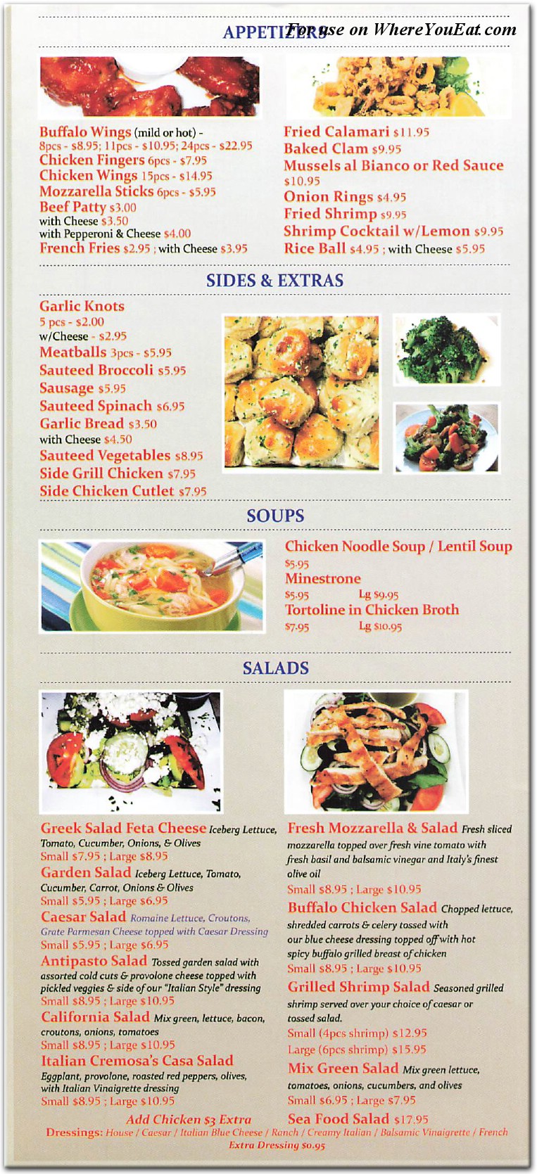 Italiana Cremosa Restaurant in Queens / Menus & Photos