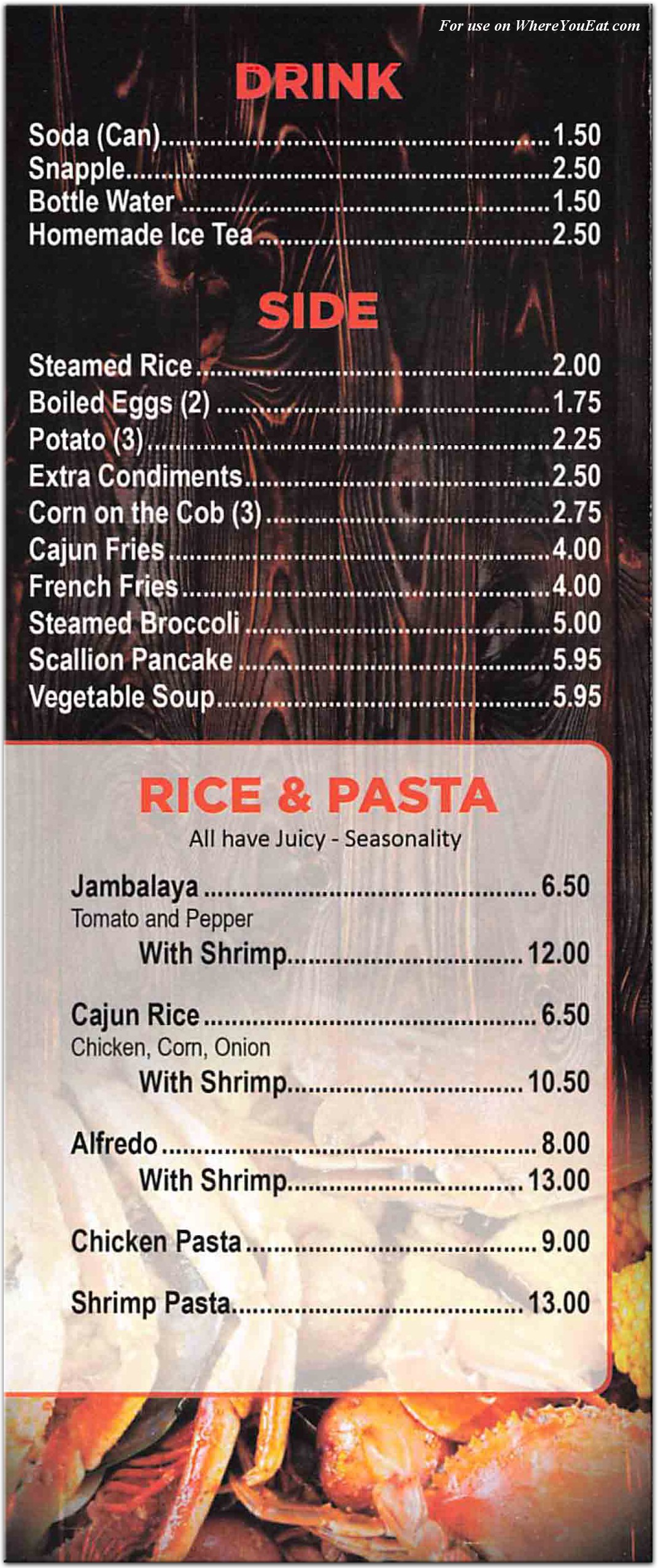 Juicy Crab Restaurant in Queens / Menus & Photos