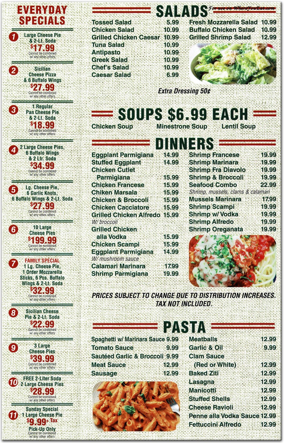 Italian Touch Pizza Restaurant in Staten Island / Menus & Photos